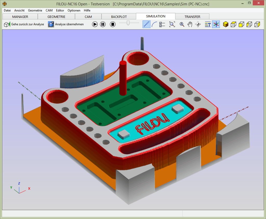 3D CNC Simulation und Analyse, ganz einfach mit FILOU NC